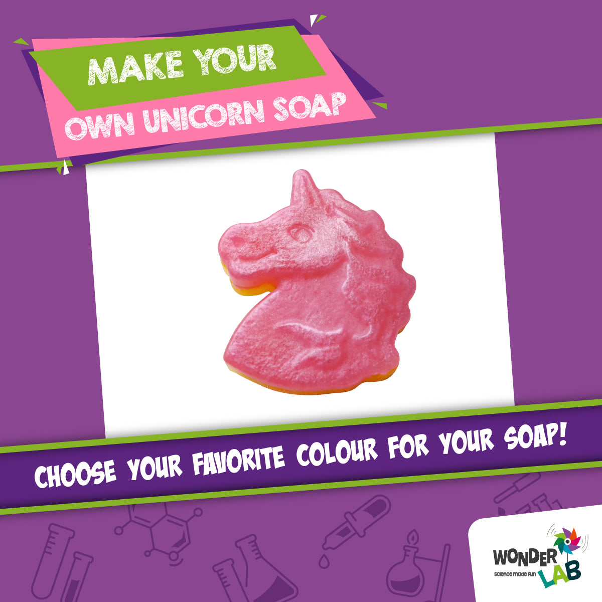 Unicorn soap kit | Home science kits - Wonderlab Co